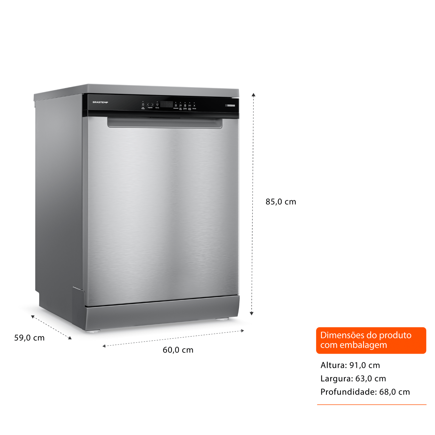 Lava Louças Brastemp 14 serviços Inox com Smart Sensor - Whirlpool ...